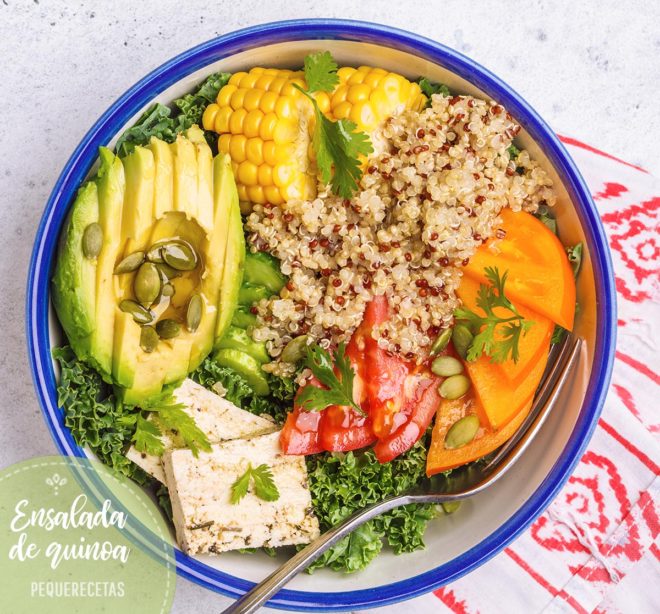 Ensalada de QUINOA (8 recetas de ensaladas con quinoa fáciles y sanas) - PequeRecetas