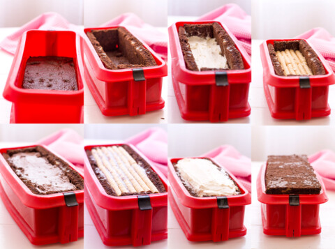 Tarta helada casera de vainilla y chocolate con brownie - PequeRecetas