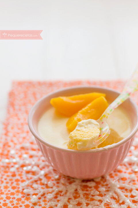 Mousse de melocotón en almíbar - PequeRecetas