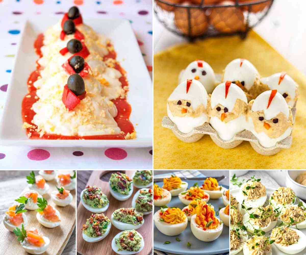 Huevos rellenos (17 recetas fáciles y originales) - PequeRecetas