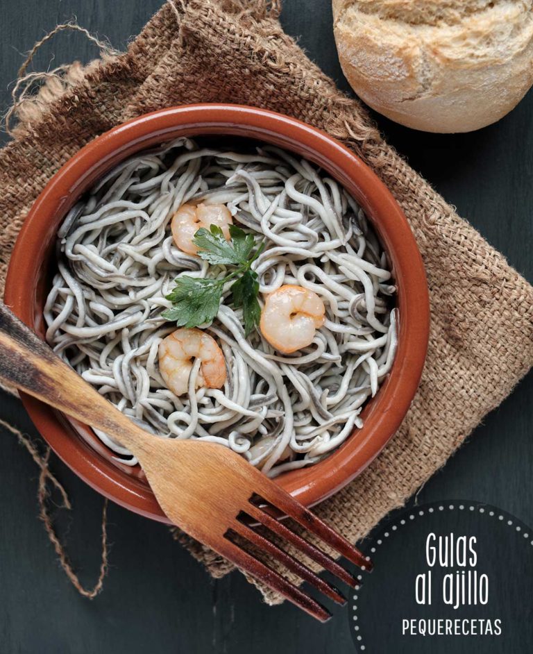 Gulas al ajillo con gambas (aperitivo fácil y rápido) - PequeRecetas