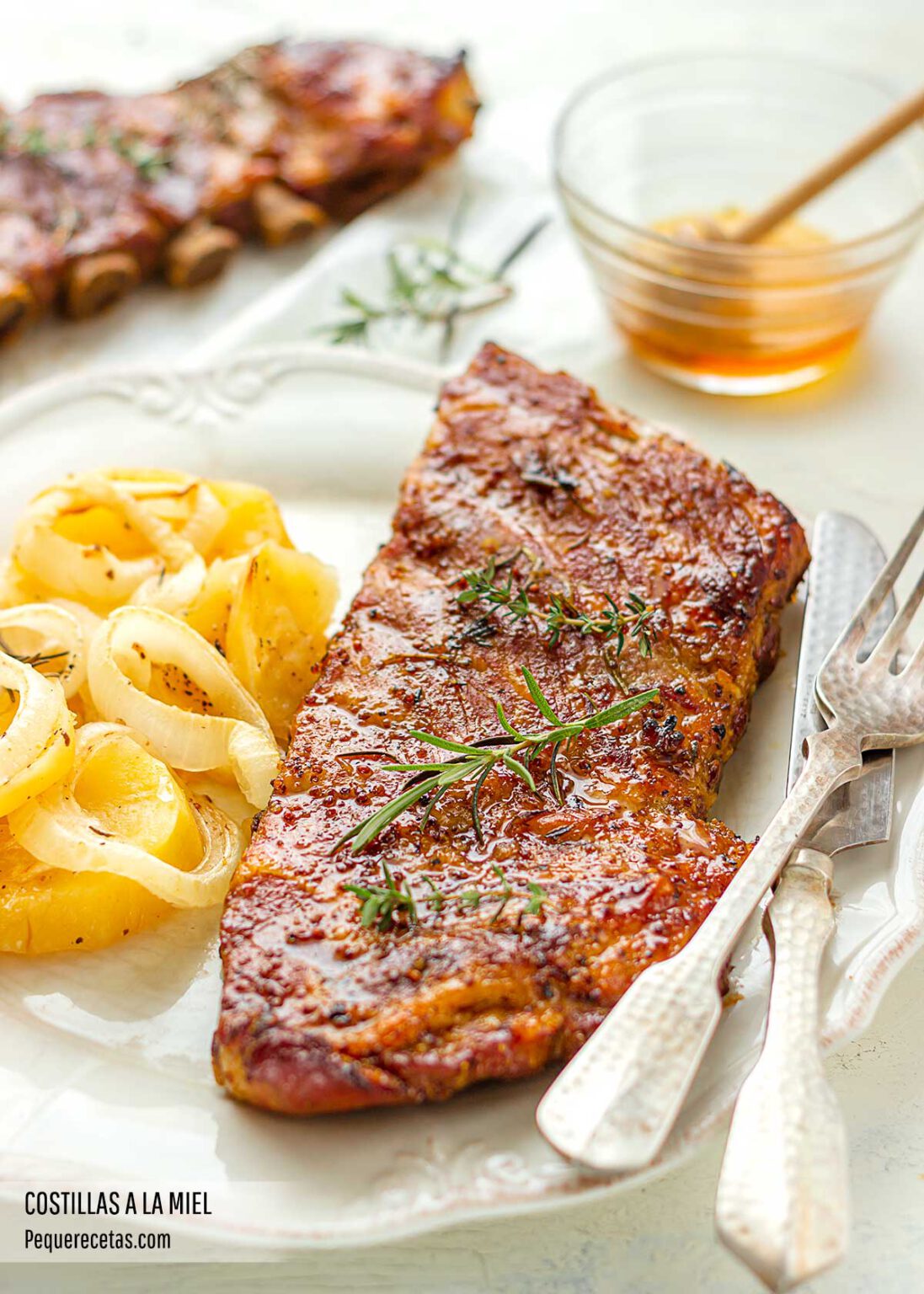 Costillas a la miel al horno o en freidora de aire - PequeRecetas