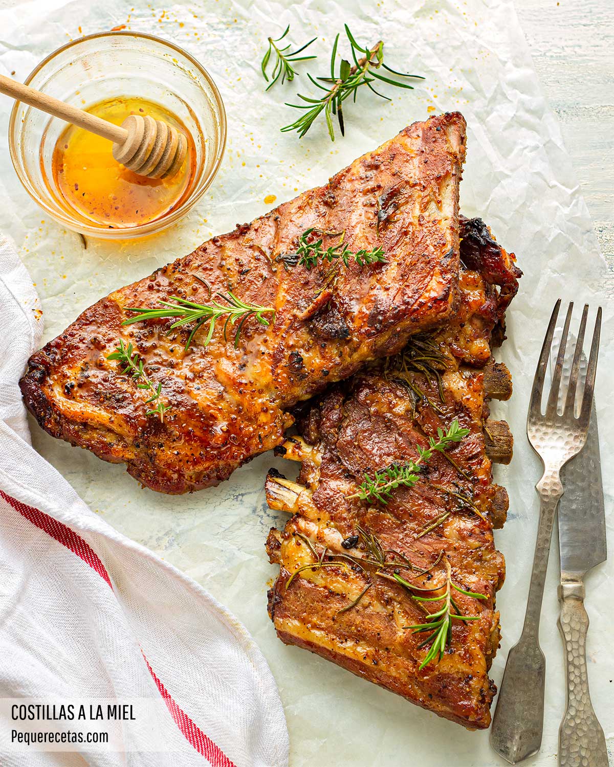 Costillas a la miel al horno (receta de costillas jugosas con miel y mostaza) - PequeRecetas