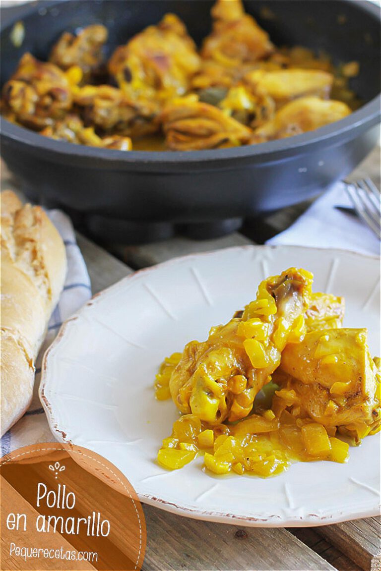 Pollo en amarillo con cúrcuma y azafrán - PequeRecetas