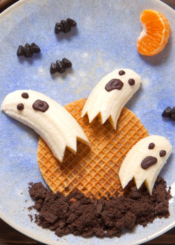 Plátanos fantasma de Halloween - PequeRecetas