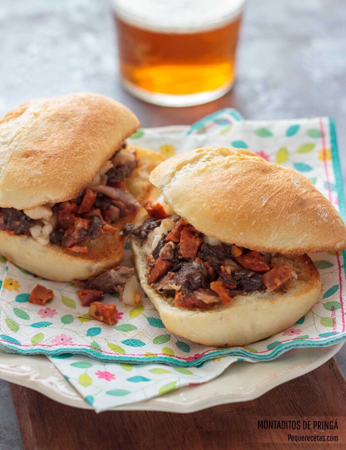 Montadito de PRINGÁ (receta clásica del tapeo sevillano) - PequeRecetas