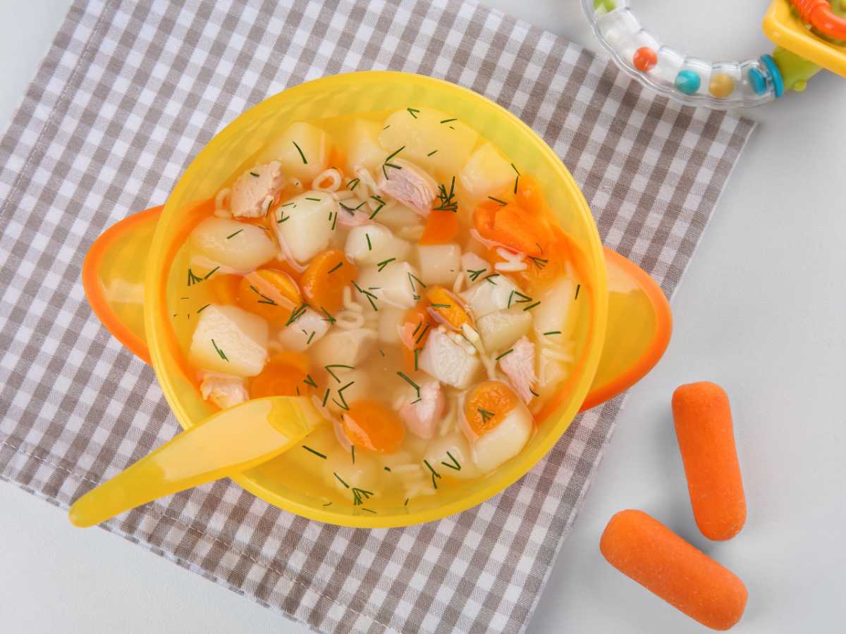 Sopa de pollo con verduras para bebés o niños - PequeRecetas